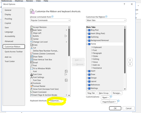 Changing Word’s Format Painter shortcut – Em Rule